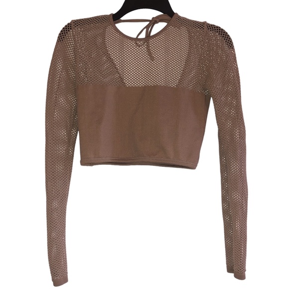 Forever 21 | Tops | Tan Mesh Crop Top Medium | Poshmark